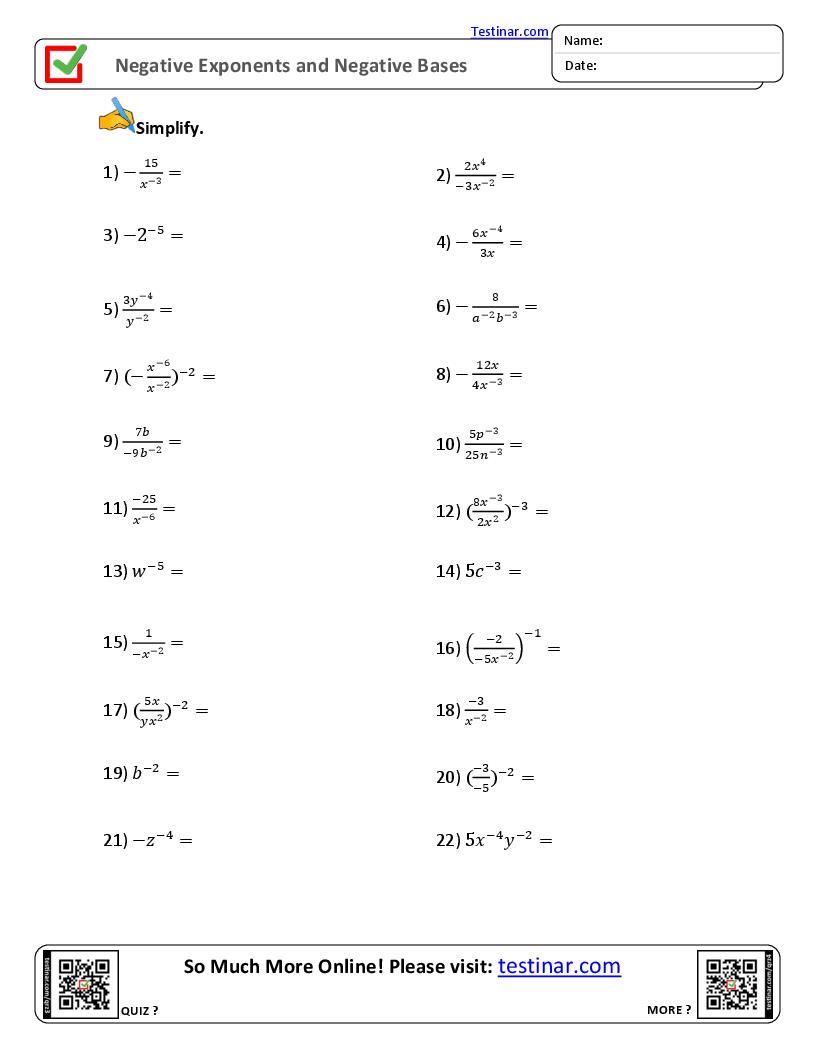 Negative Exponents And Negative Bases Worksheets 17856 Hot Sex Picture Negative Exponents And Negative Bases Worksheets 17856 Hot Sex Picture